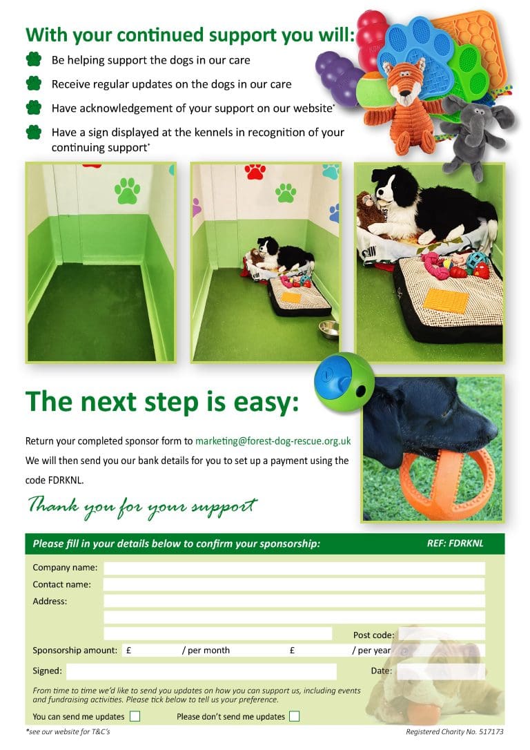 Sponsor a Kennel - Forest Dog Rescue